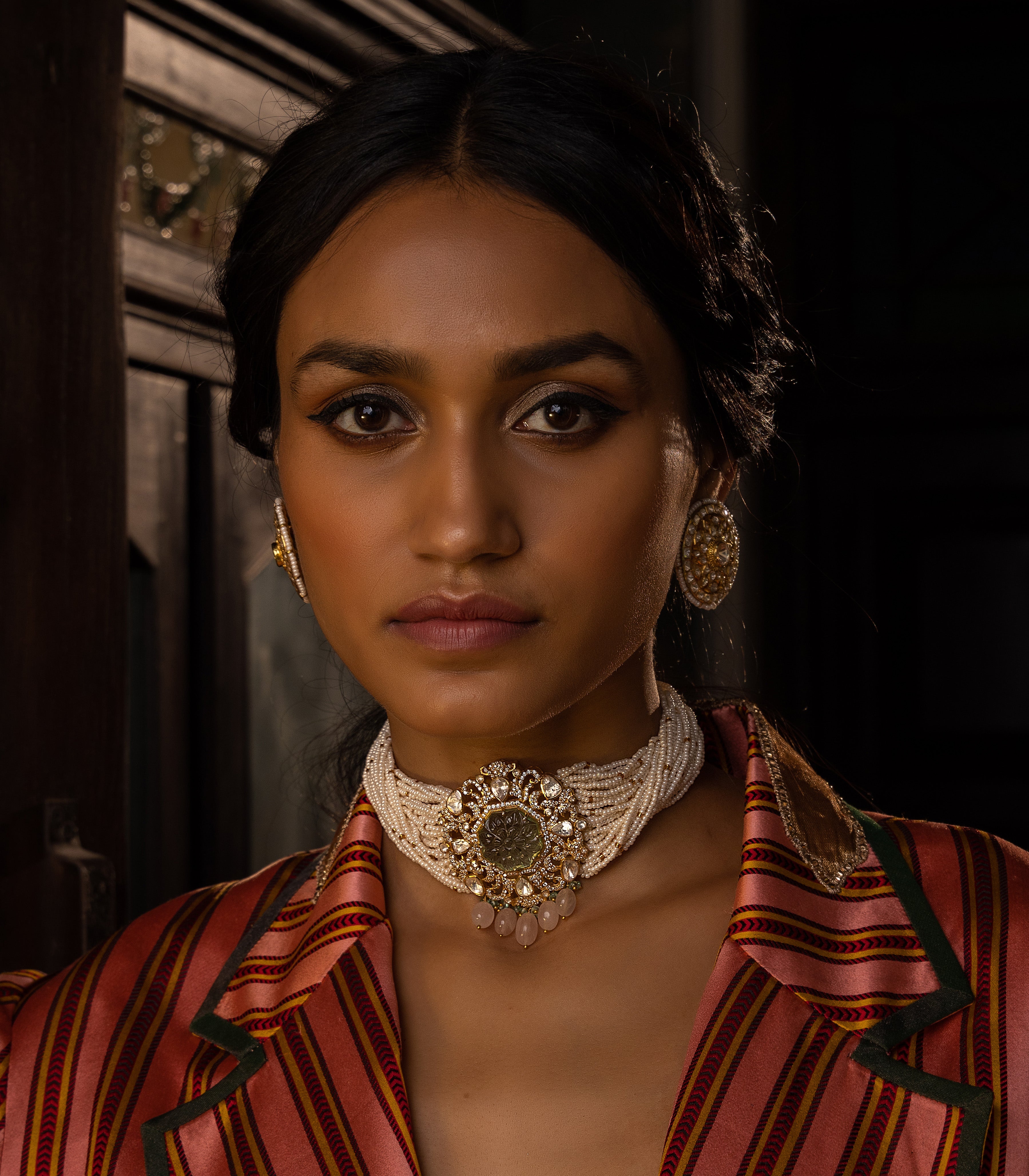 PADMA MOISSANITE GREEN & PINK CHOKER – Preeti Mohan International